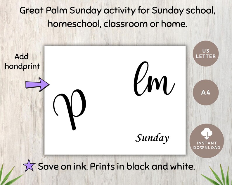 Palm Sunday Handprint Craft, Holy Week Activity, Christian Handprint ...