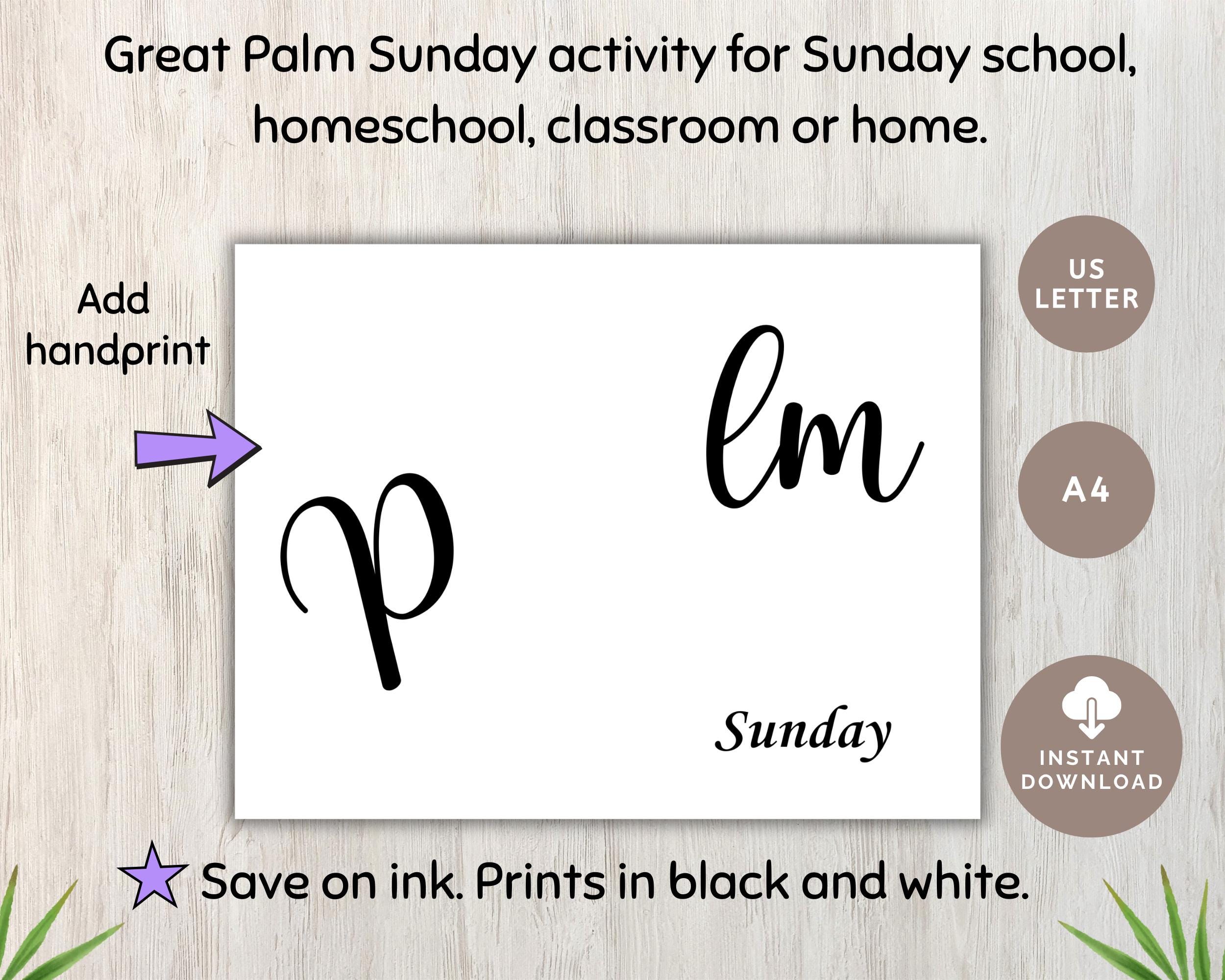 Palm Sunday Handprint Craft, Holy Week Activity, Christian Handprint ...