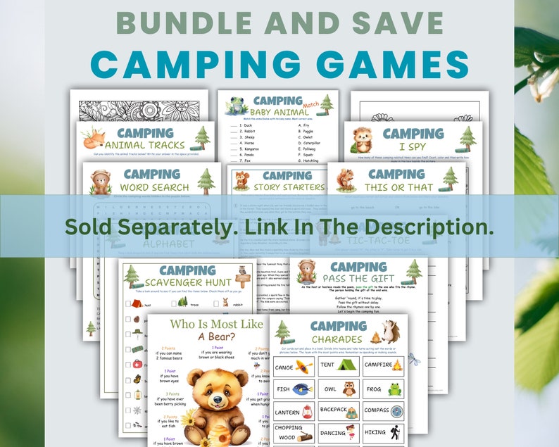 Camping Game Who is Most Like A Bear, Nature Game, Printable Summer ...