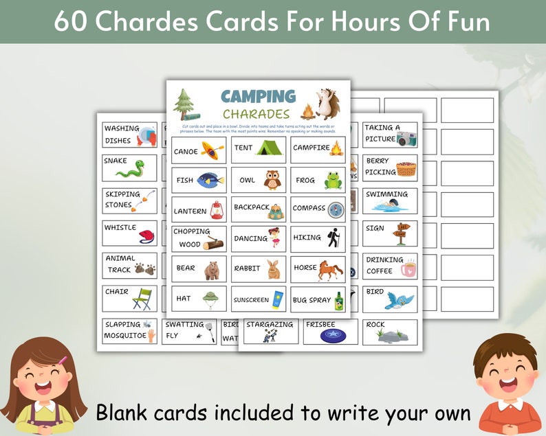 Camping Games, Camping Activity Printable, Camping Theme Party, Pass ...