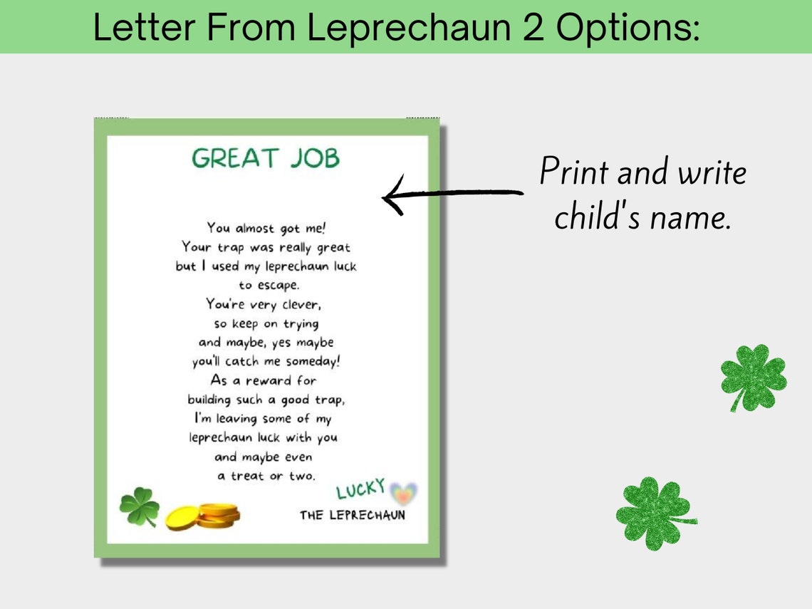 Letter From Leprechaun Trap Letter Editable Leprechaun Letter St ...