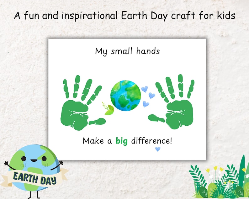 Earth Day Handprint Craft, Earth Day Activity, Handprint Art Craft ...