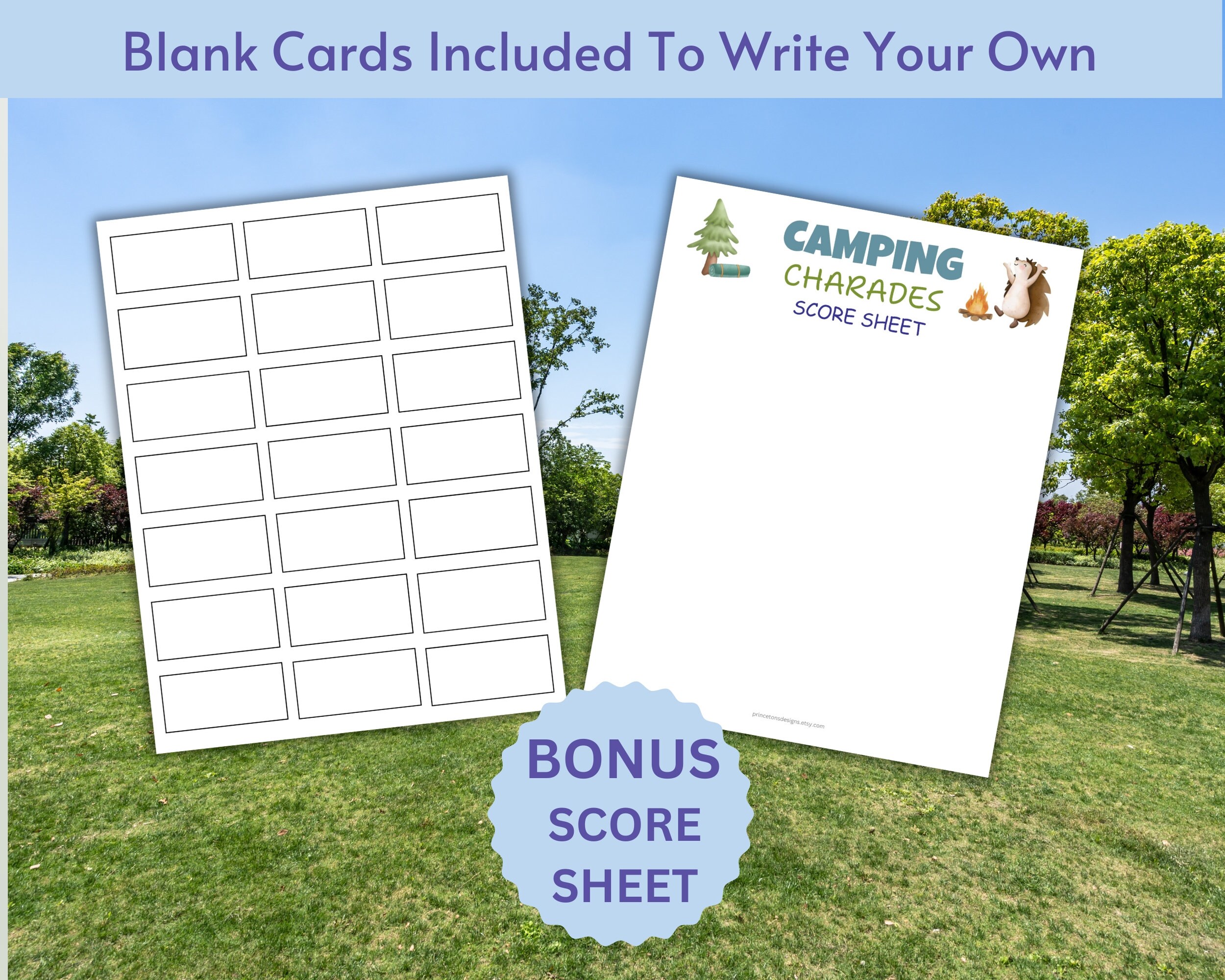 Camping Charades Camping Game, Printable Charades Camping Activities ...