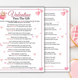 Valentine's Day Game Printable, Valentine Pass the Gift Game, Pass the ...
