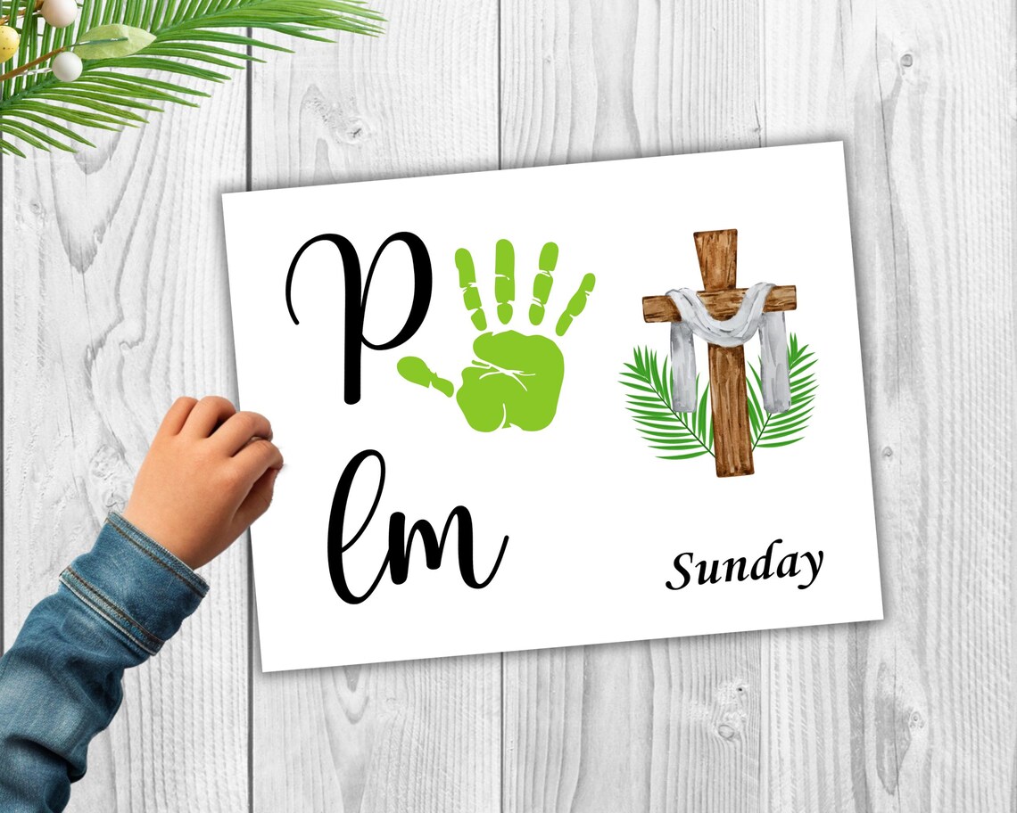 Palm Sunday Handprint Craft, Printable Easter Activity, Easter Story ...