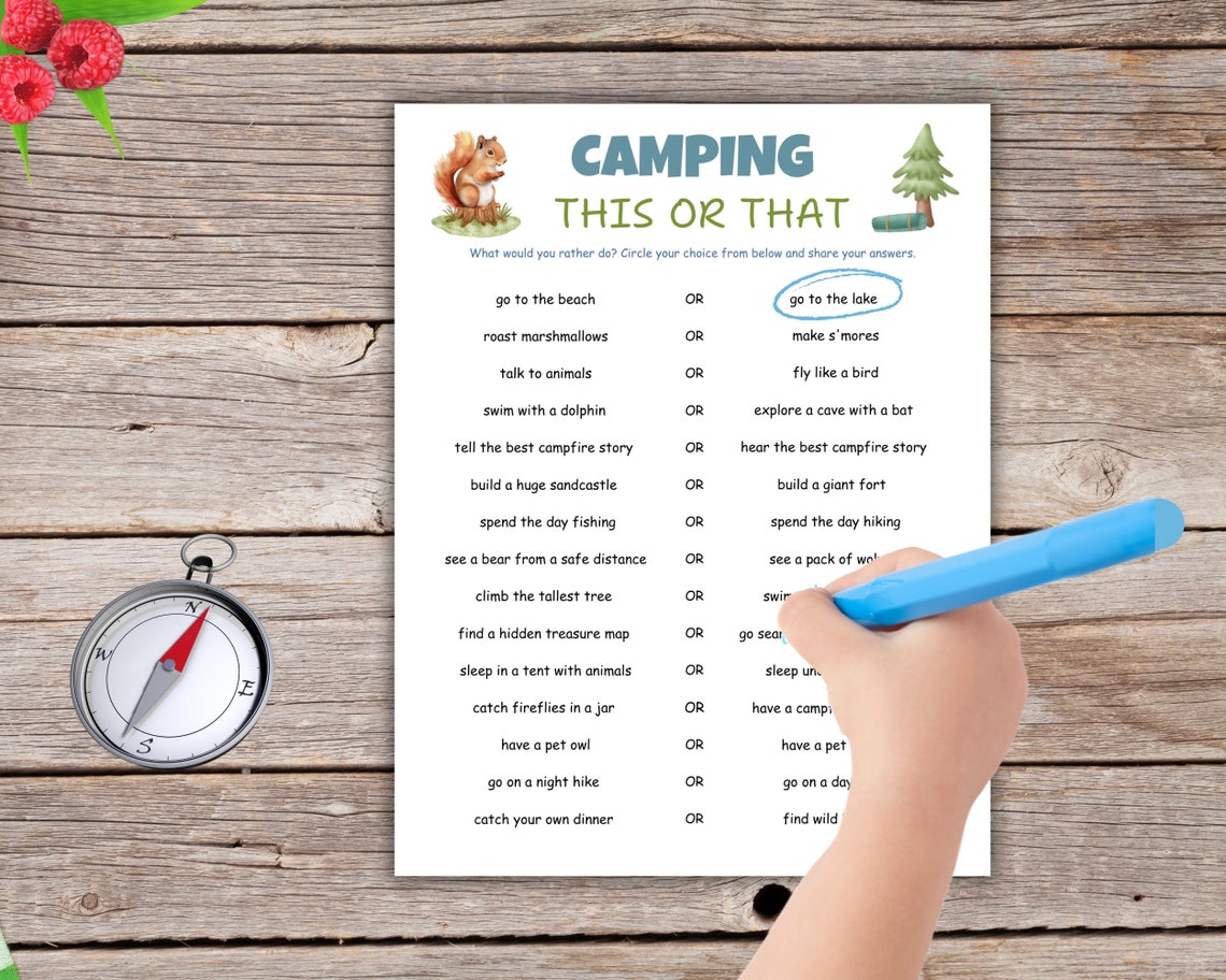 Camping Games, Camping Activity Printable, Camping Theme Party, Pass ...