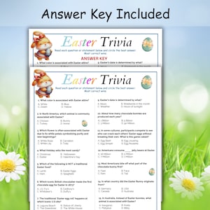 Easter Trivia Game, Easter Games Printable, Easter Party Games, Easter ...