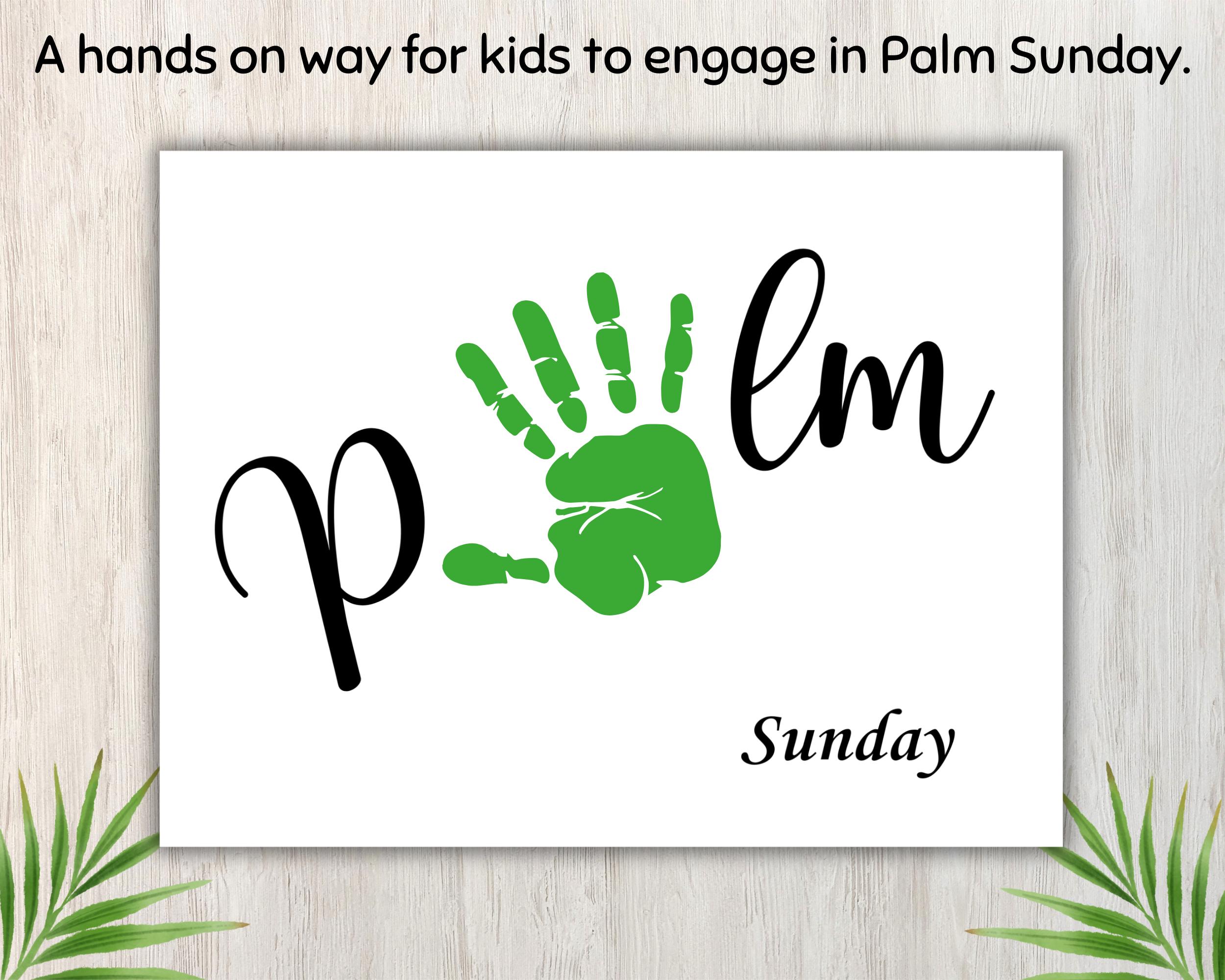 Palm Sunday Handprint Craft, Holy Week Activity, Christian Handprint ...