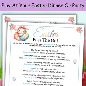 Easter Game, Pass the Gift Game, Easter Party Games, Printable Easter ...