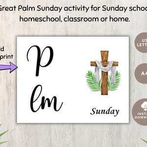 Palm Sunday Handprint Craft, Printable Easter Activity, Easter Story ...