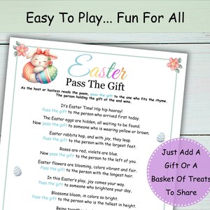 Easter Game, Pass the Gift Game, Easter Party Games, Printable Easter ...