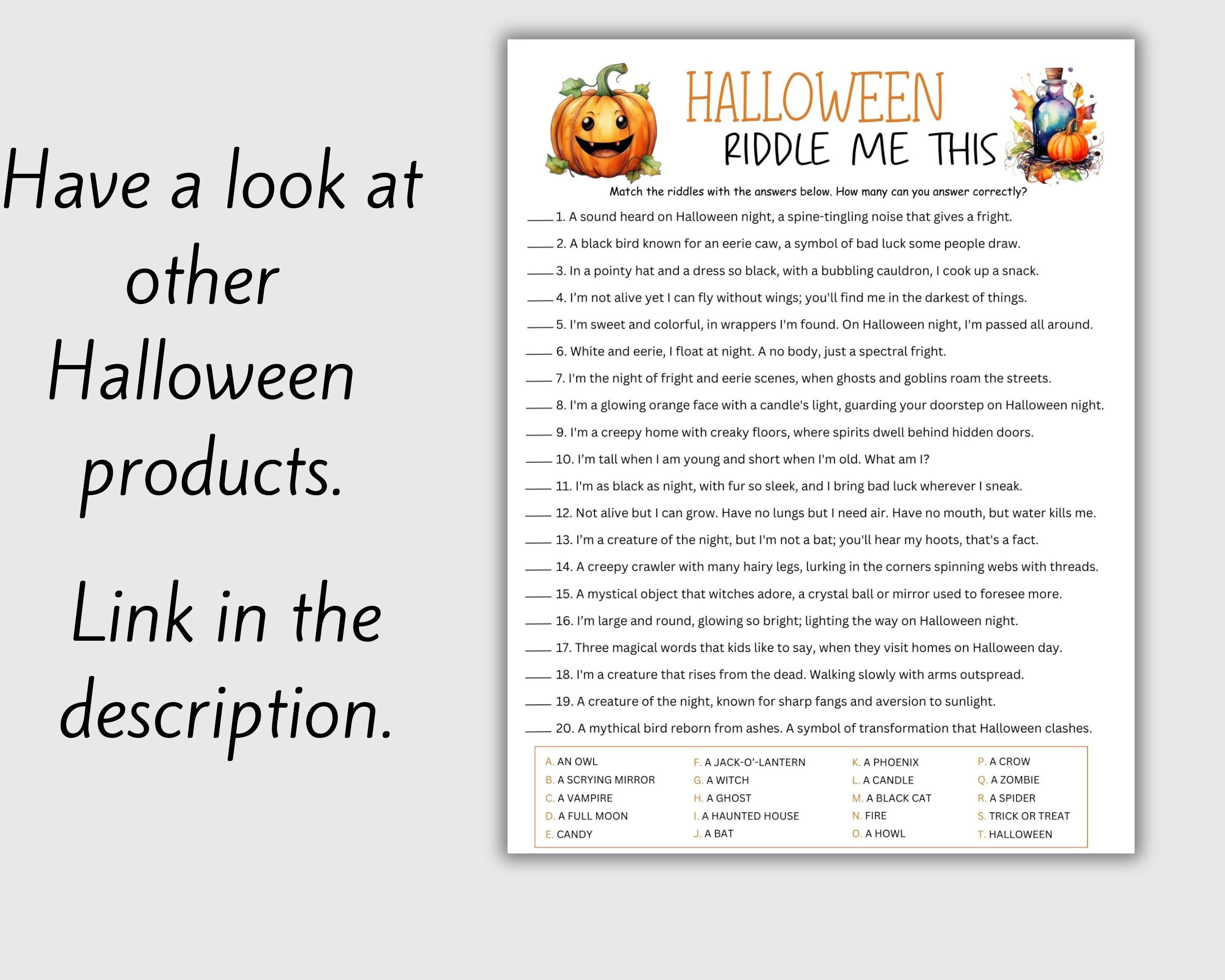 Halloween Candy Match Game, Halloween Trivia, Halloween Party Games ...