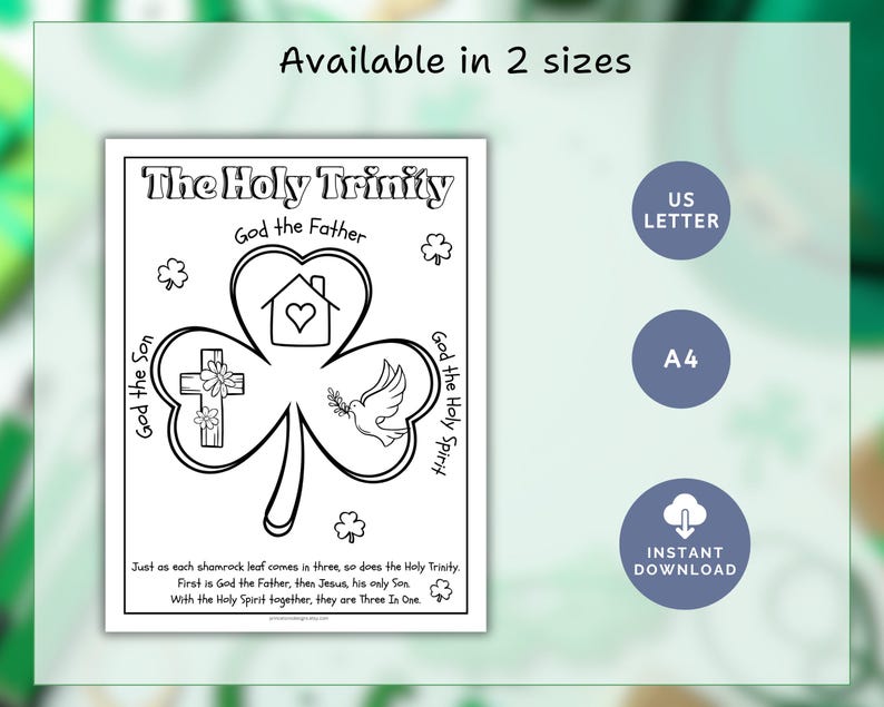 St. Patrick's Day Shamrock Trinity Coloring Page, Christian St Patricks ...