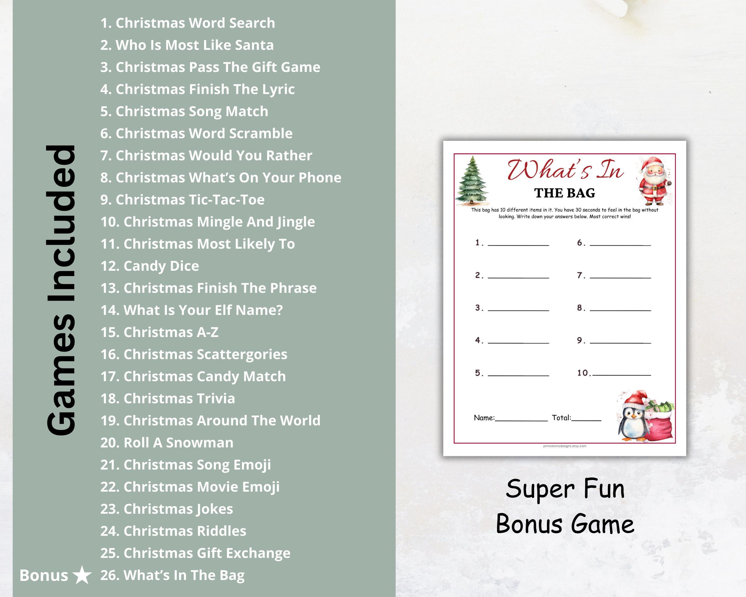 Christmas Game Bundle, Christmas Party Games Printable, Holiday Office ...