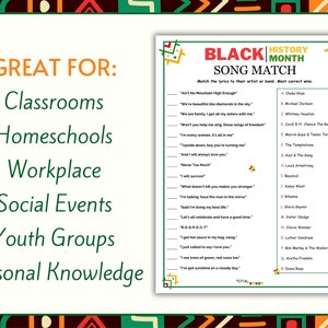 Black History Month Music Trivia Game, Black History Trivia, Black ...