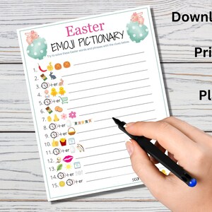 Easter Emoji Pictionary, Printable Easter Games, Easter Party Games ...