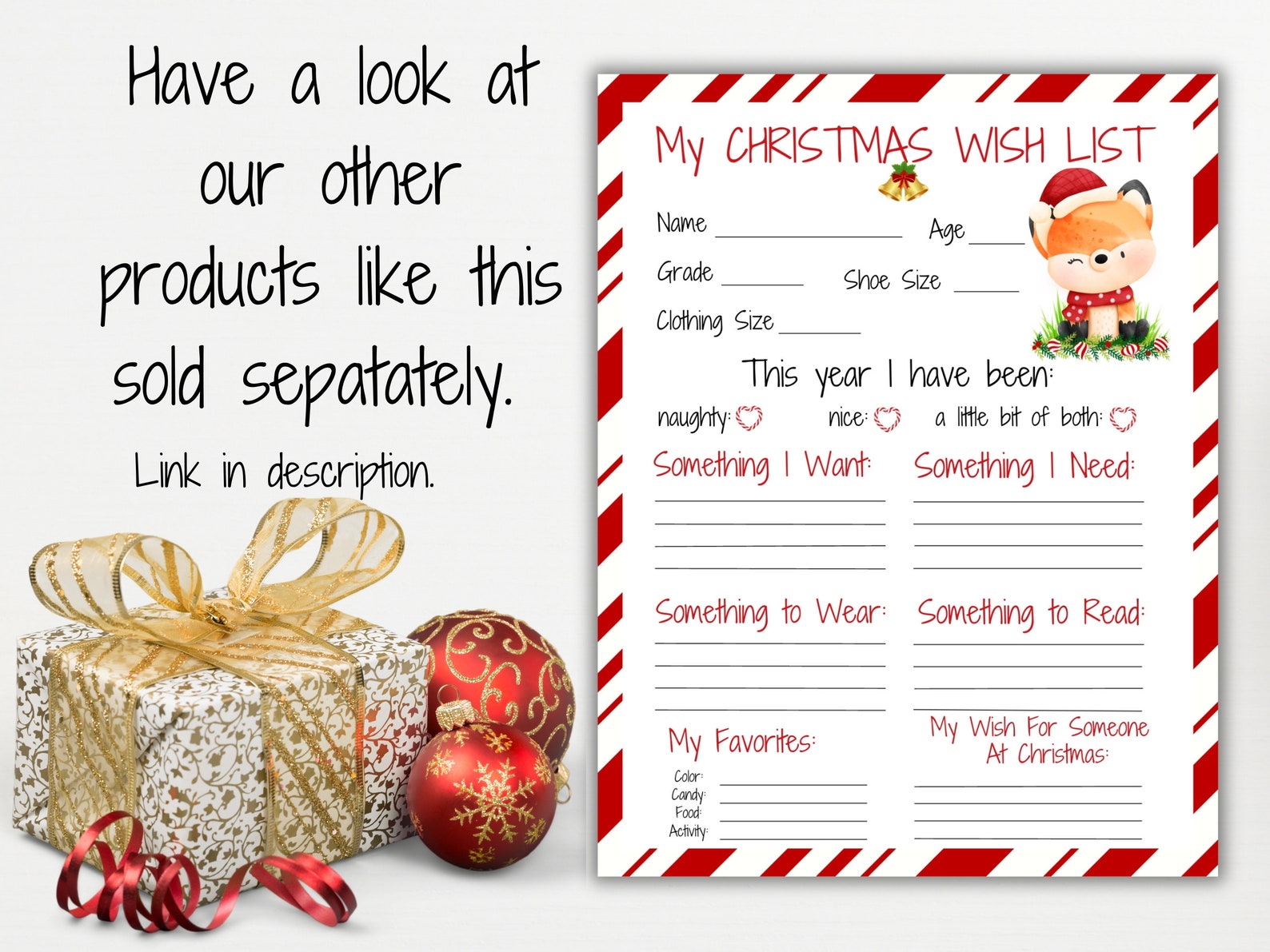 Dear Santa Letter, Letter to Santa Printable, Kids Letter to Santa ...