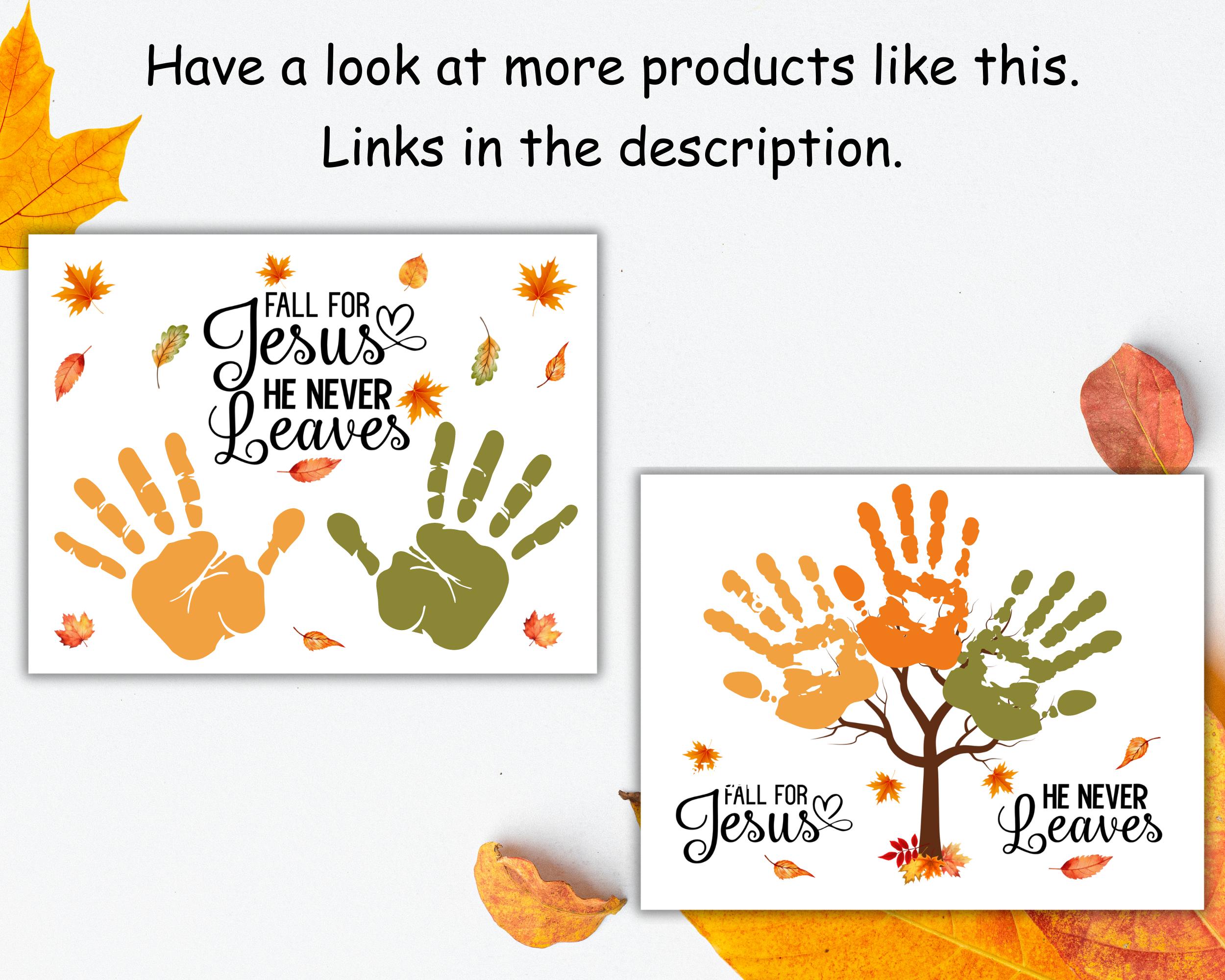 Fall for Jesus Fingerprint Art, Sunday School Printable, Tree Handprint ...