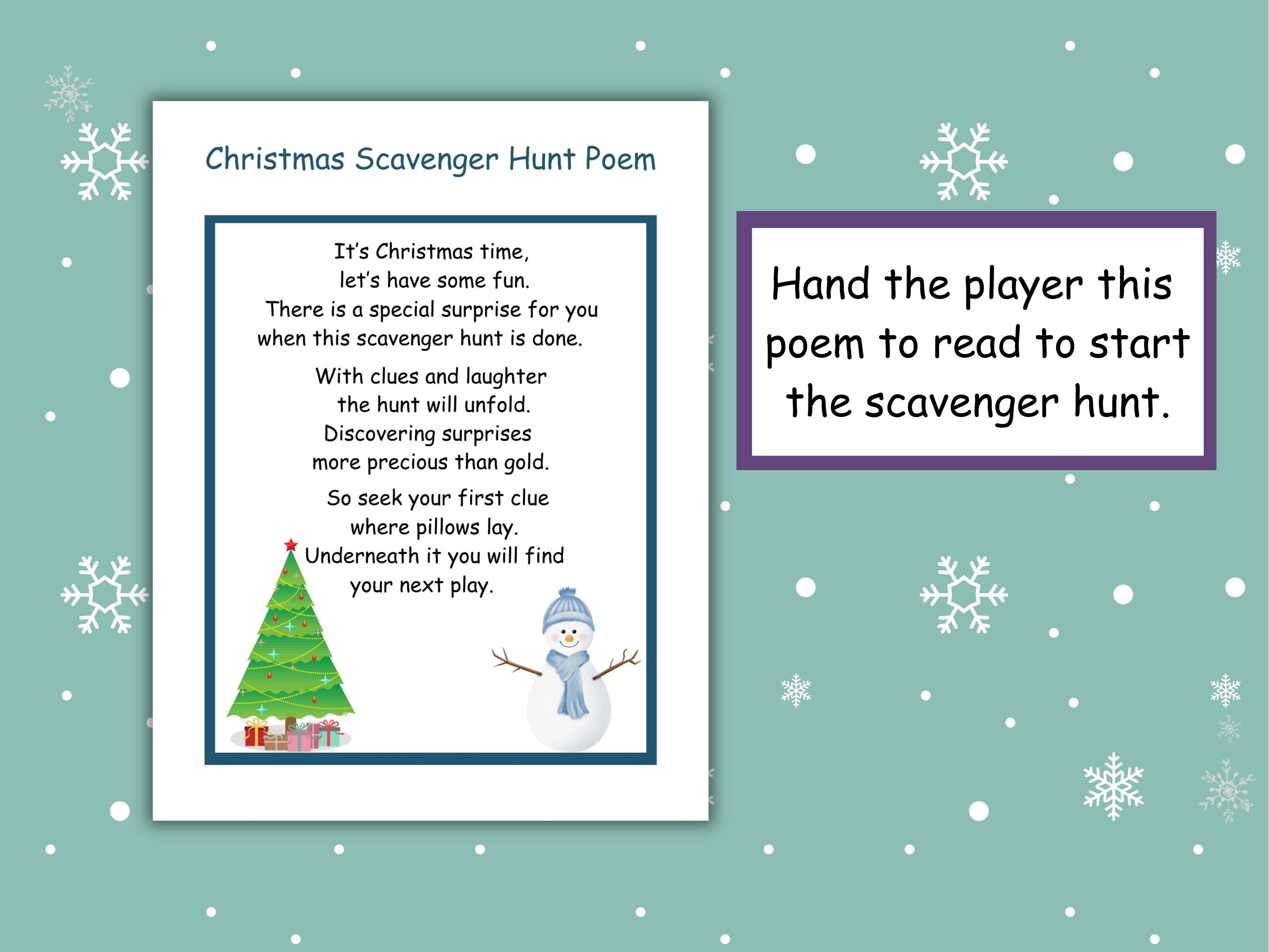 Christmas Scavenger Hunt Printable, Indoor Christmas Treasure Hunt ...