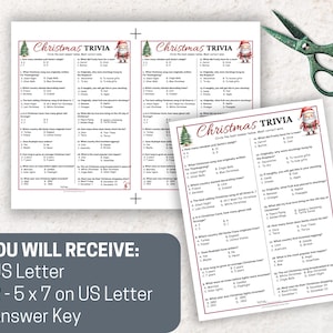 Christmas Trivia Game, Printable Christmas Party Games, Holiday Office ...