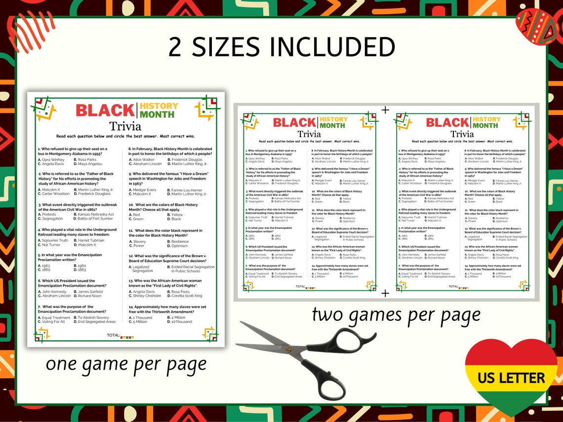 Black History Month Trivia, Black History Trivia, African American ...