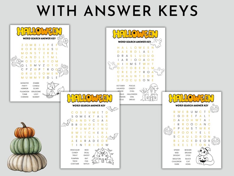 Halloween Word Search Puzzle, Halloween Word Search Game, Halloween ...