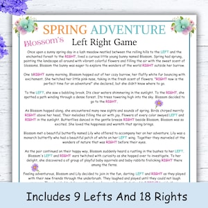 Spring Games Printable, Spring Left Right Game, Spring Party Game, Pass ...