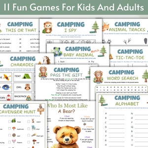 Camping Games, Camping Activity Printable, Camping Theme Party, Pass ...