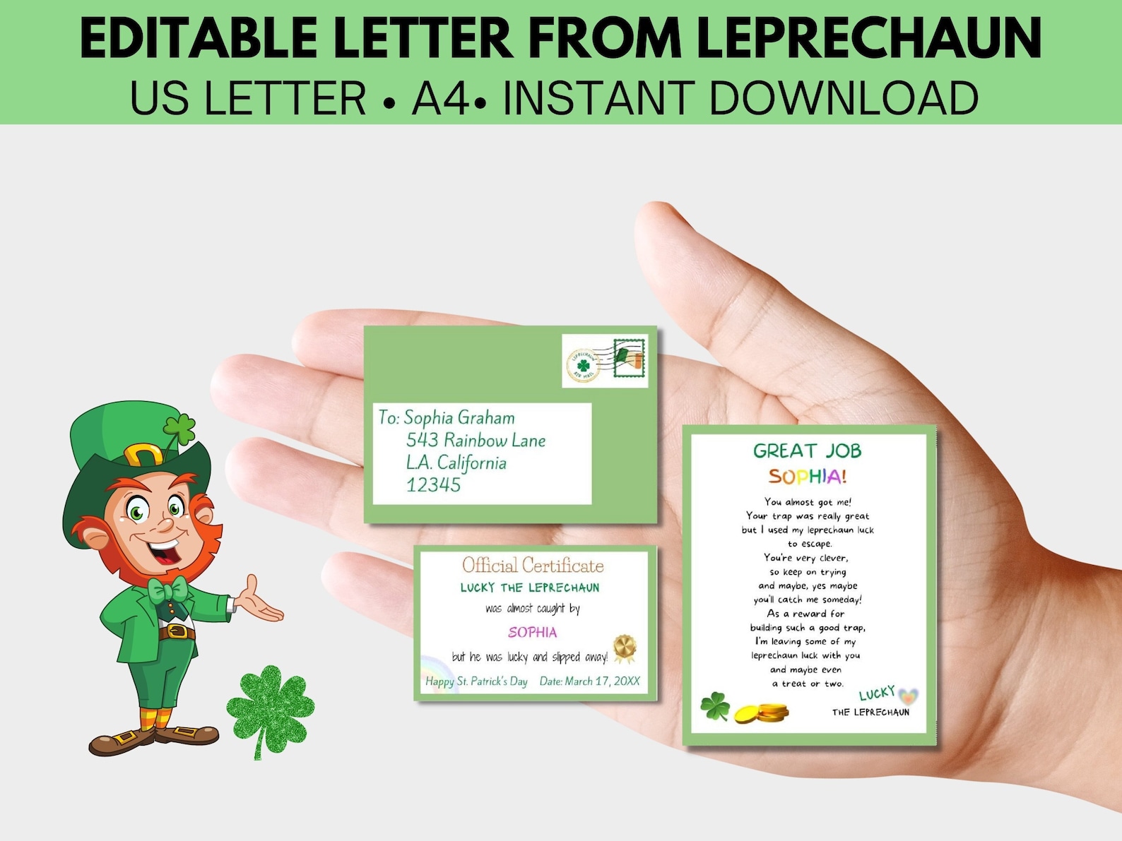 Letter From Leprechaun Trap Letter Editable Leprechaun Letter St ...