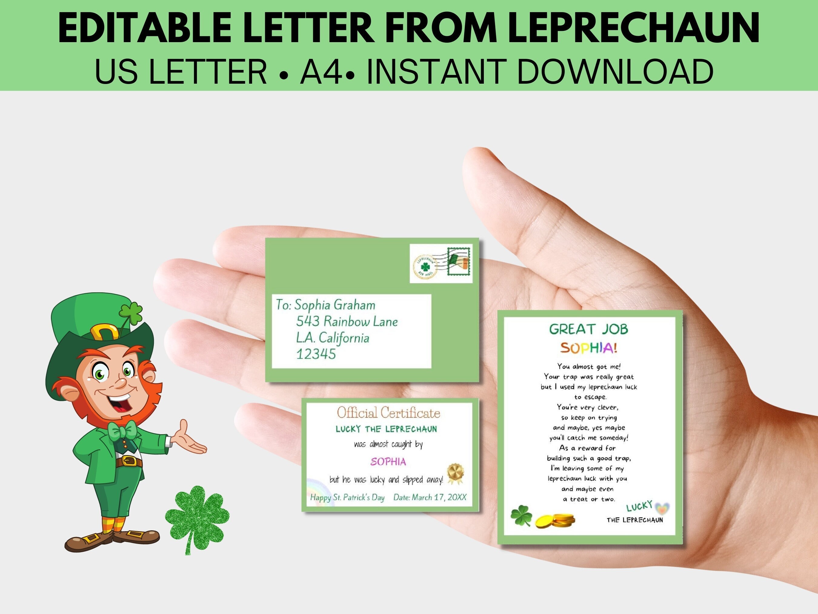 Letter From Leprechaun Trap Letter Editable Leprechaun Letter St ...