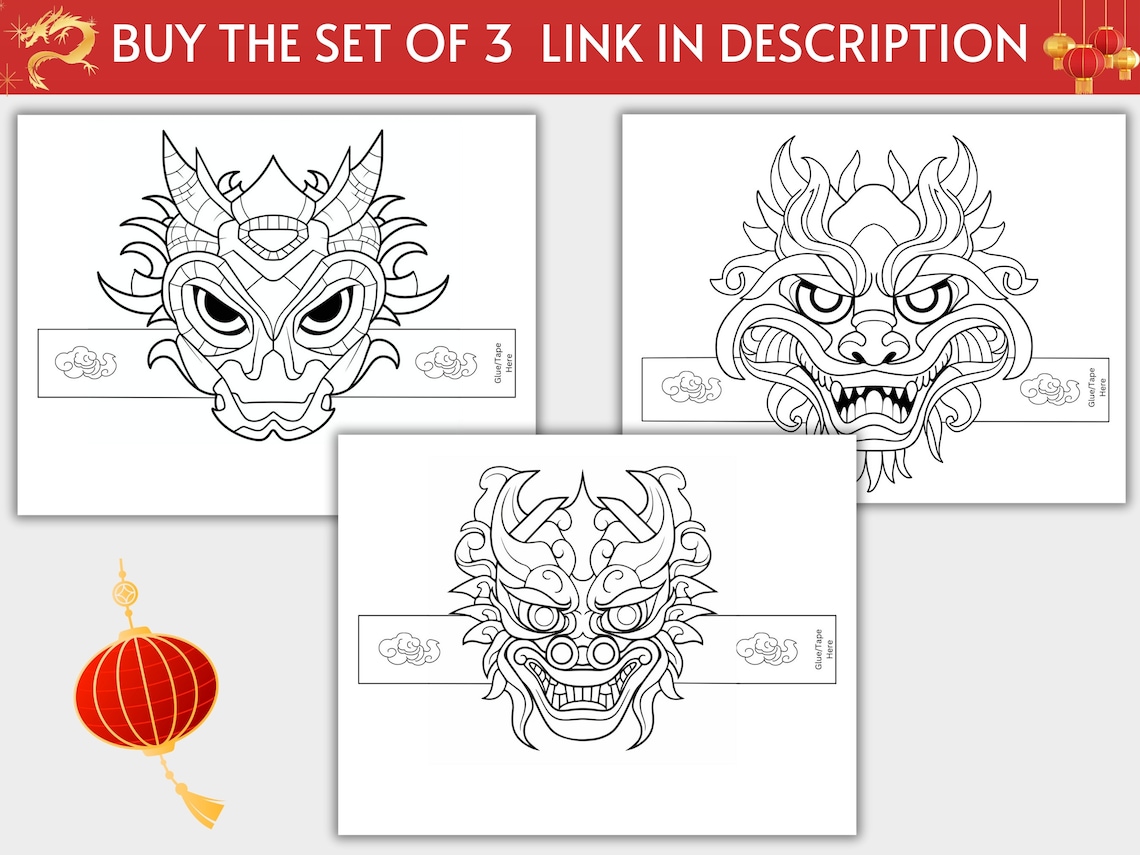 Year of the Dragon Paper Crowns, Year of the Dragon 2024, Lunar New ...