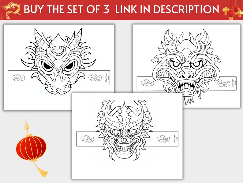Year of the Dragon Paper Crowns, Year of the Dragon 2024, Lunar New ...