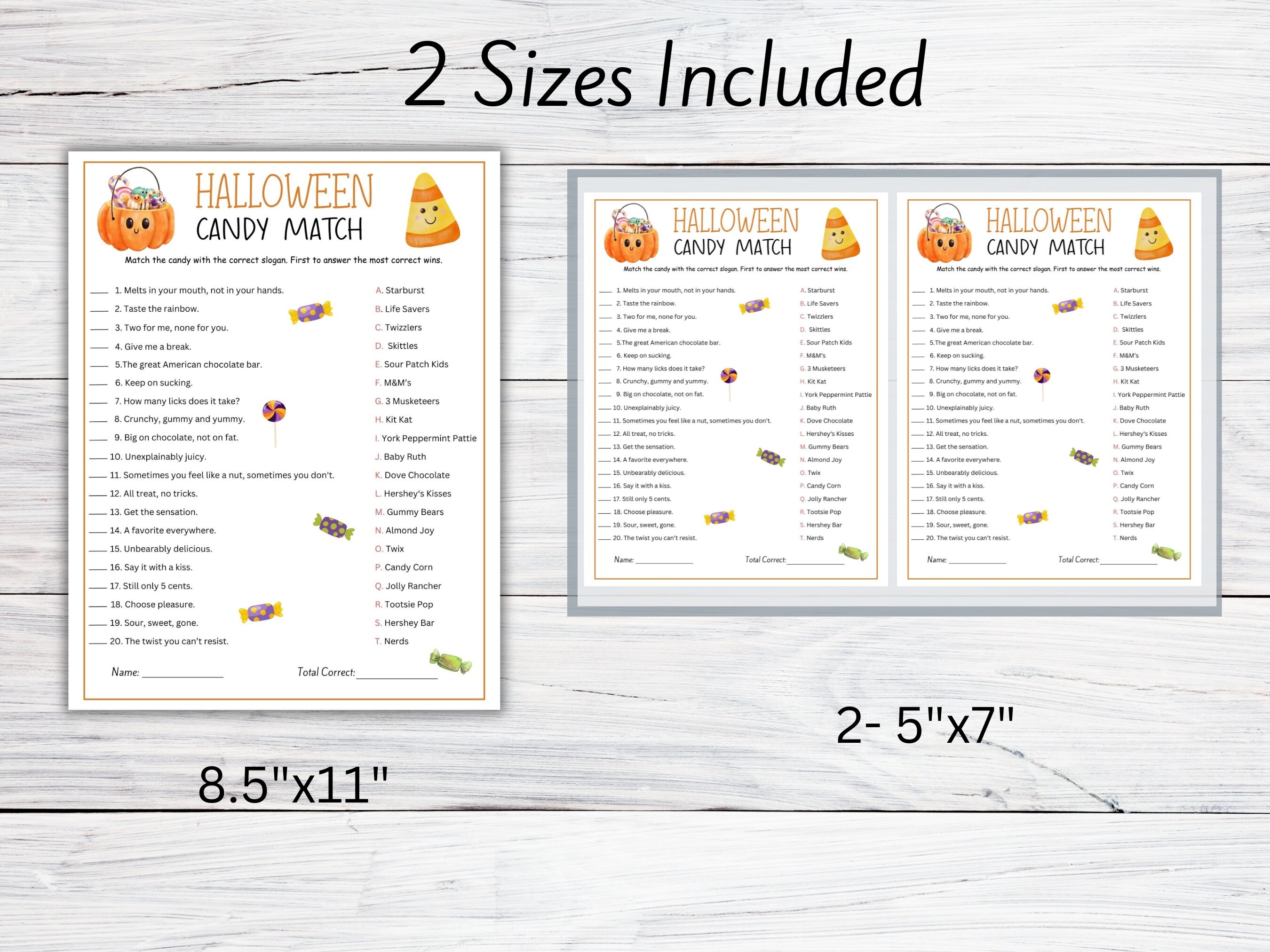 Halloween Candy Match Game, Halloween Trivia, Halloween Party Games ...