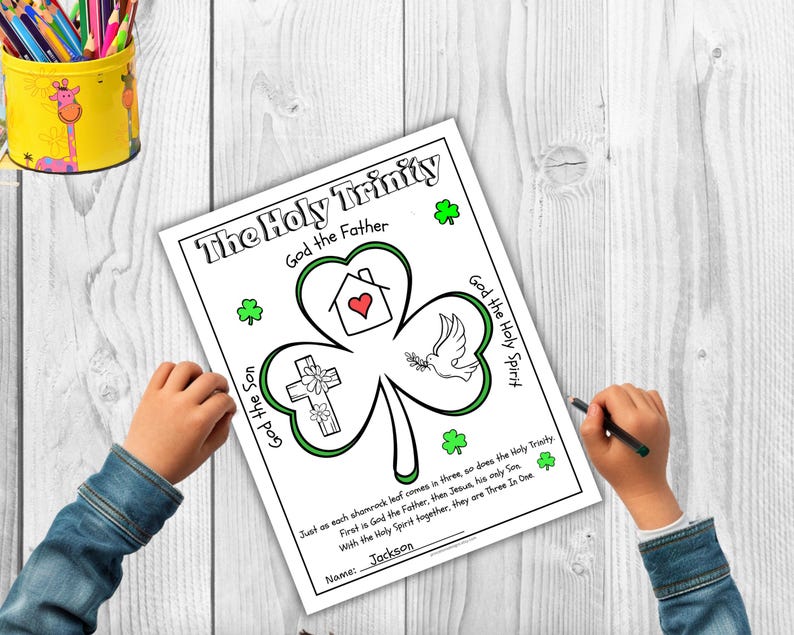 St. Patrick's Day Shamrock Trinity Coloring Page, Christian St Patricks ...
