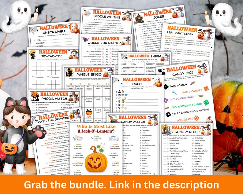 Halloween Song Match, Printable Halloween Party Game, Halloween Trivia ...