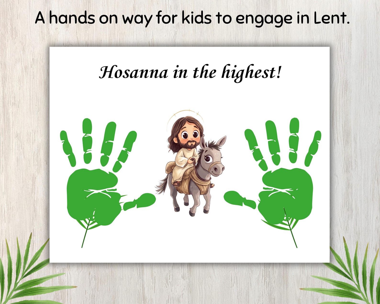 Holy Week Activity, Palm Sunday Handprint Craft, Printable Easter ...