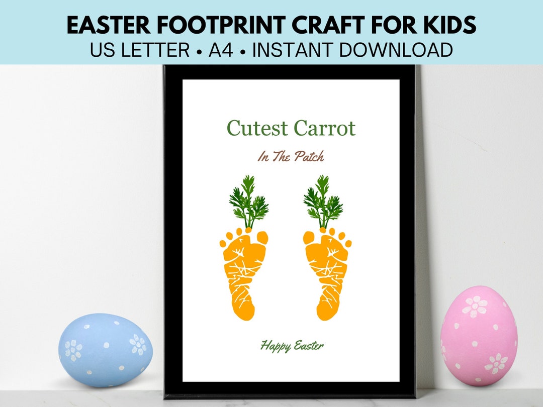 Easter Footprint Craft, Easter Footprint Art Handprint, Happy Easter ...