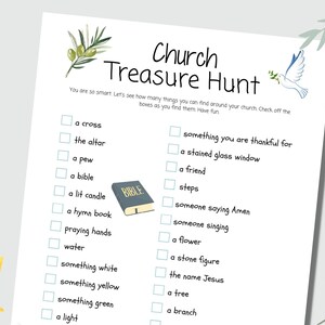 Church Treasure Hunt for Kids, Church Scavenger Hunt, I Spy Game ...