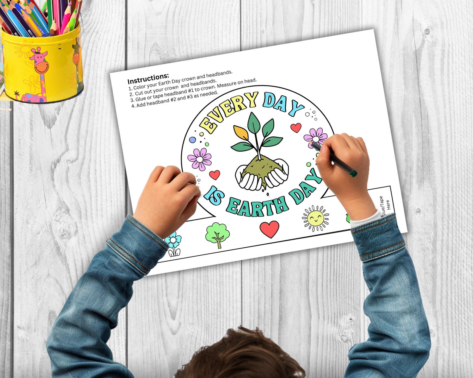 Earth Day Craft, Earth Day Paper Crown Hat, Earth Day Printable ...