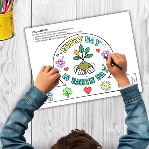 Earth Day Craft, Earth Day Paper Crown Hat, Earth Day Printable ...