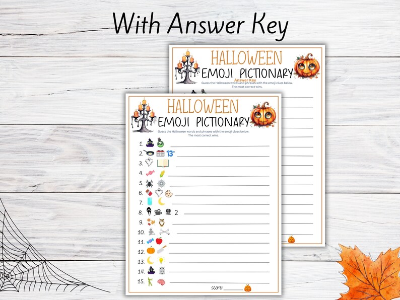 Halloween Emoji Pictionary Game, Halloween Quiz, Fun Halloween Games ...