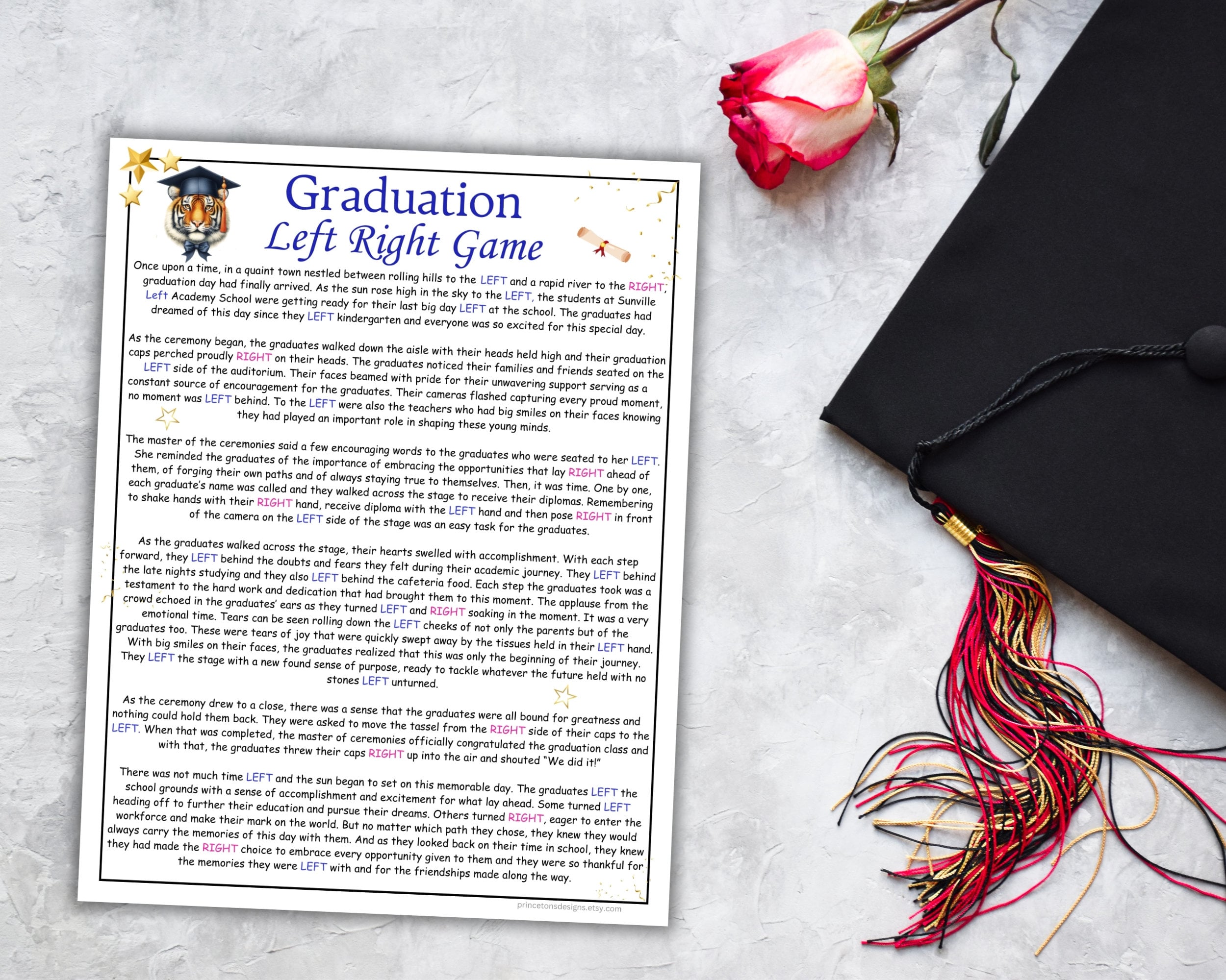 Graduation Game, Left Right Game, Graduation Party Ideas, Class of 2025 ...