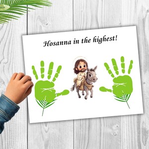 Holy Week Activity, Palm Sunday Handprint Craft, Printable Easter ...