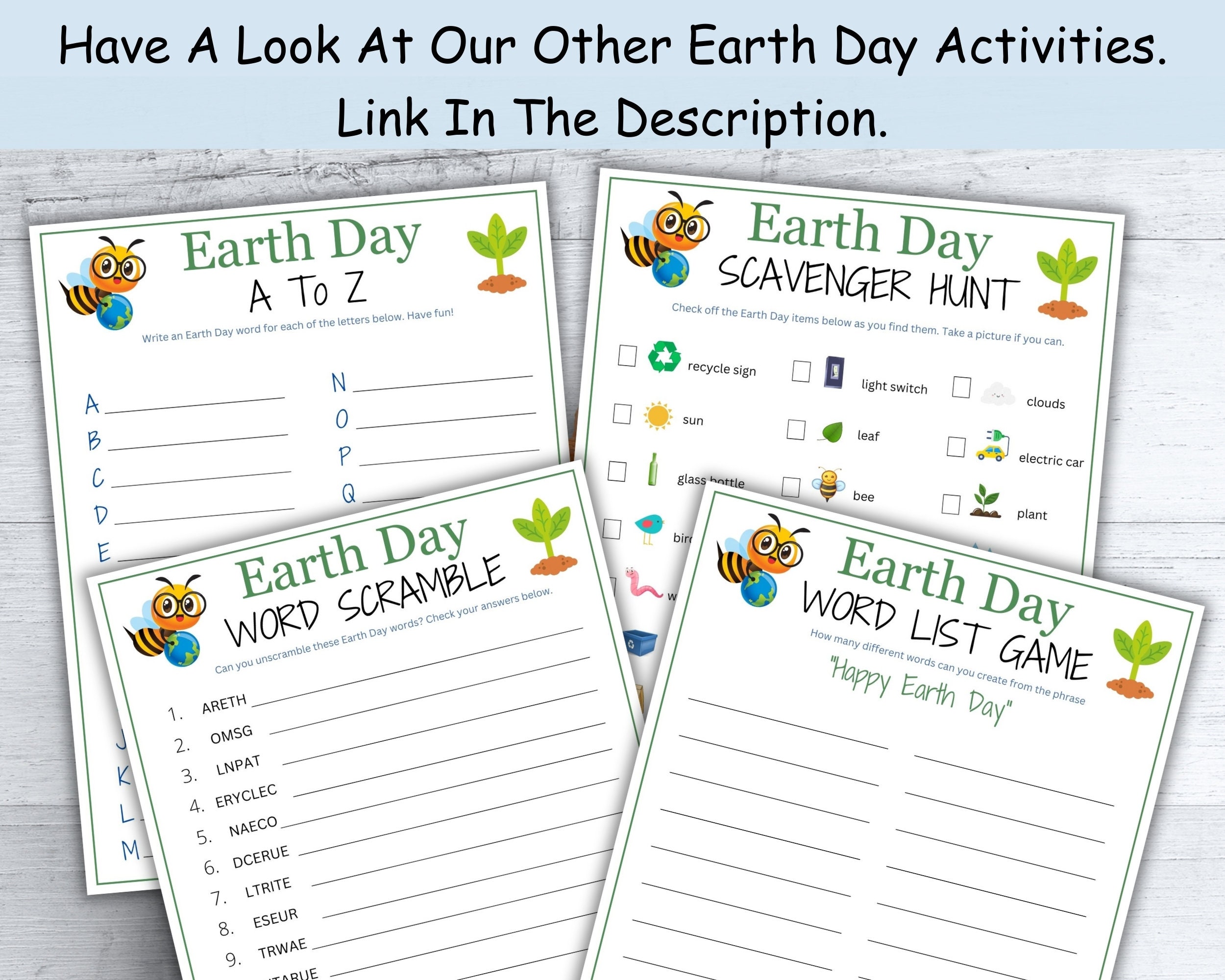 Earth Day Printable, Earth Day Activity Placemat, Earth Day Activities ...