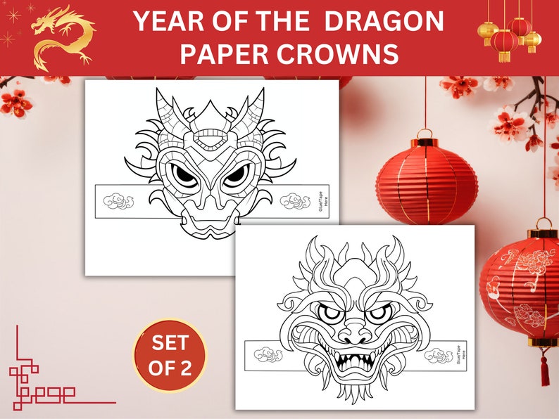 Year of the Dragon Paper Crowns, Year of the Dragon 2024, Lunar New ...