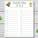 Earth Day Alphabet A to Z Game, Earth Day Printable Games, Activity for ...