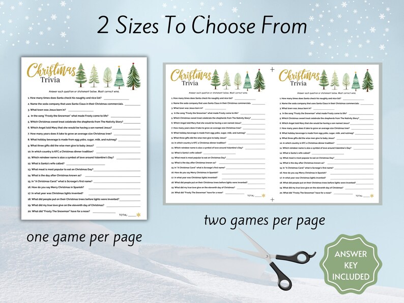 Christmas Trivia Game, Holiday Trivia Game, Printable Christmas Game ...