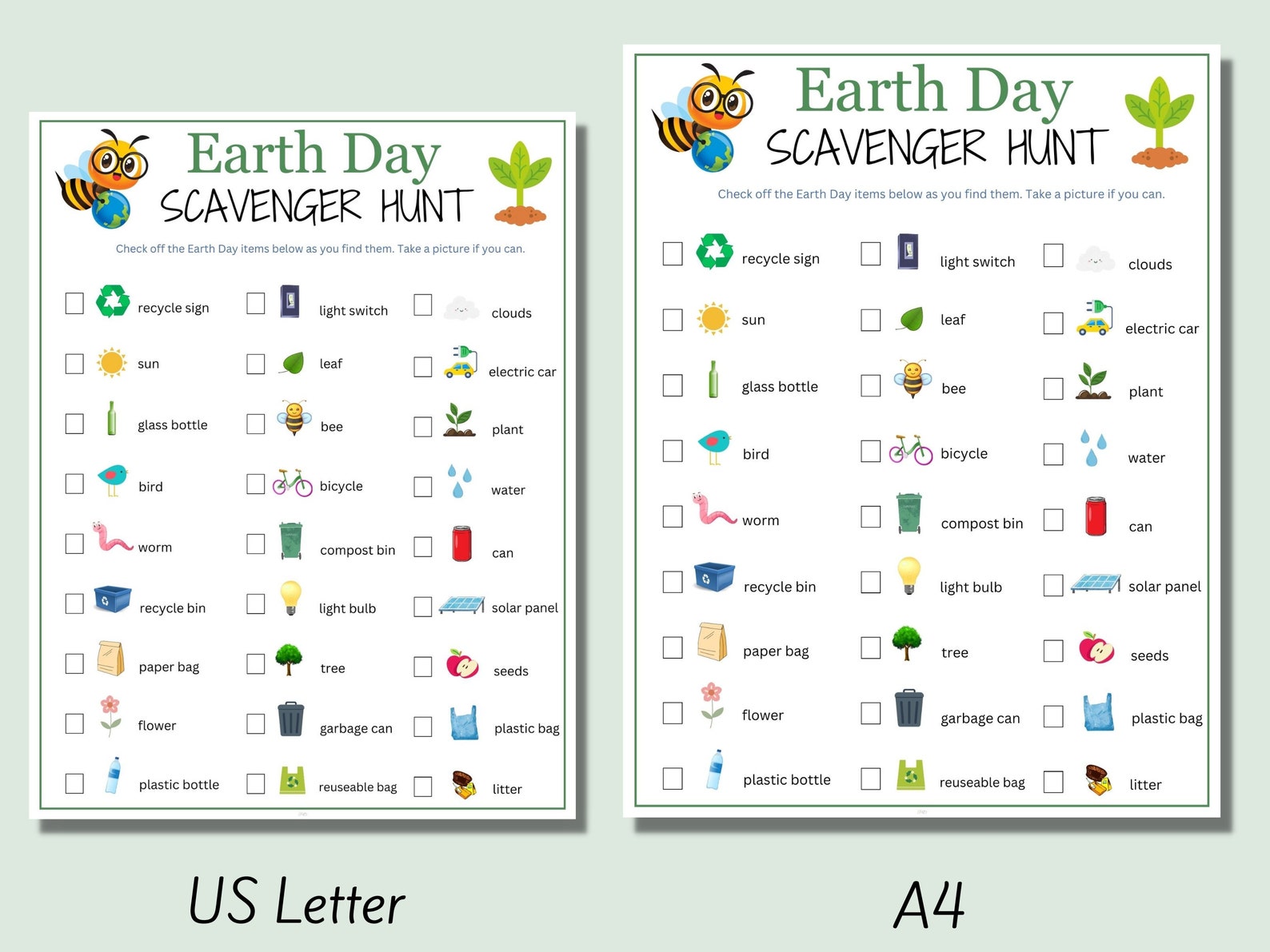 Earth Day Scavenger Hunt, Earth Day Printable Activities, Environmental ...