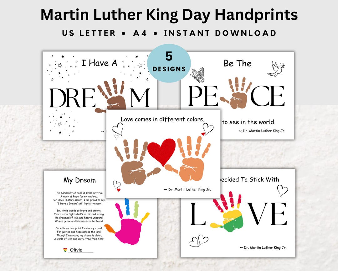 Martin Luther King Jr Day Handprint Craft, MLK Day Art, Black History ...