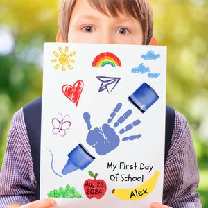 First Day of School Handprint Craft, Back to School Printable Handprint ...